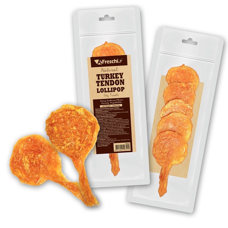 AFreschi Natural Turkey Tendon Lollipop Dog Treat (5pc/set) | Shopee ...