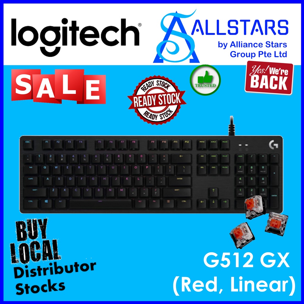(ALLSTARS : We are Back) Logitech G512 GX Carbon RGB Mechanical Gaming ...