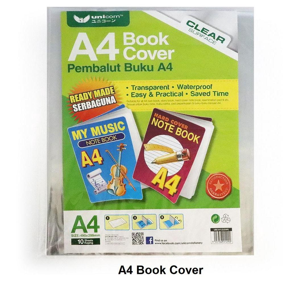 Unicorn Tick A4 PVC Clear Note Book Cover UBC-A4 10'S | Shopee Singapore