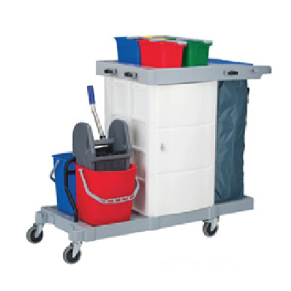 [SG SELLER] KLEENMAID COVERED MULTIPURPOSE JANITOR CLEANING TROLLEY ...