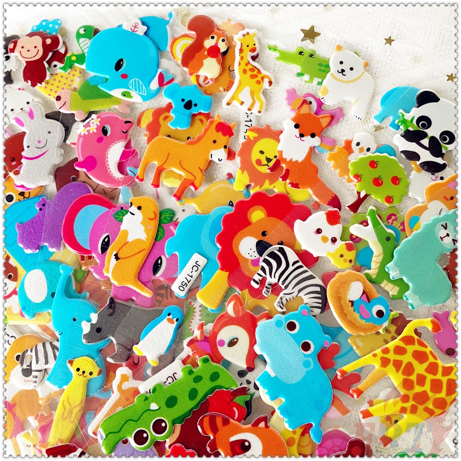 5Sheets Animal Zoo Q-1 DIY Rewards Sticker 3D Puffy Bubble Stickers ...
