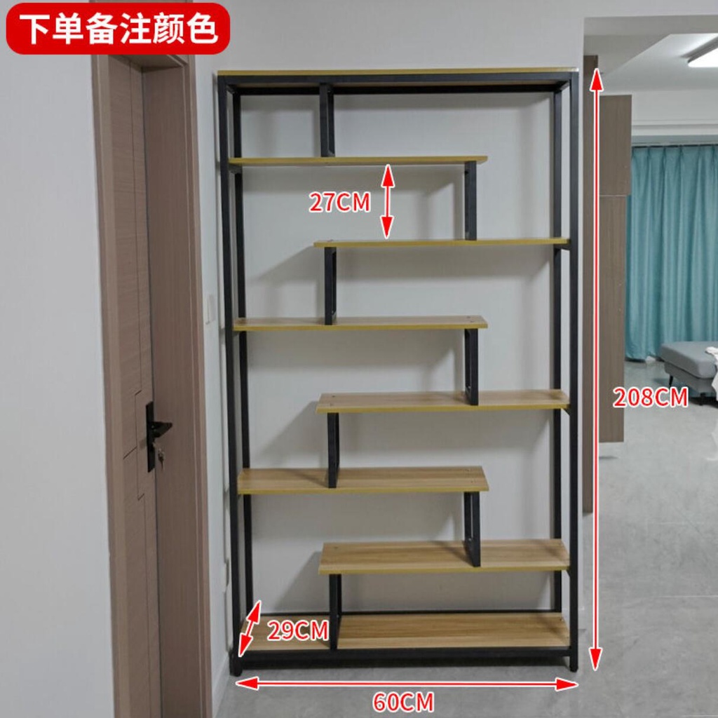 Simple modern bookshelf floor shelf steel wood bookcase free ...