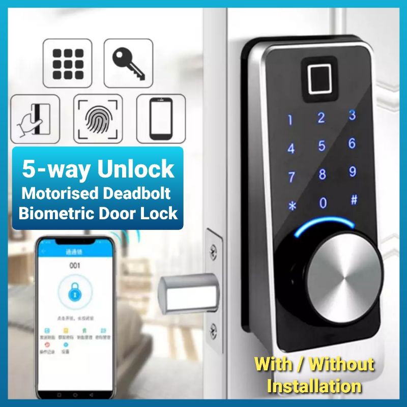 ⭐New⭐ Intelligent Bluetooth Wifi Biometric Motorised Deadbolt Door Lock ...