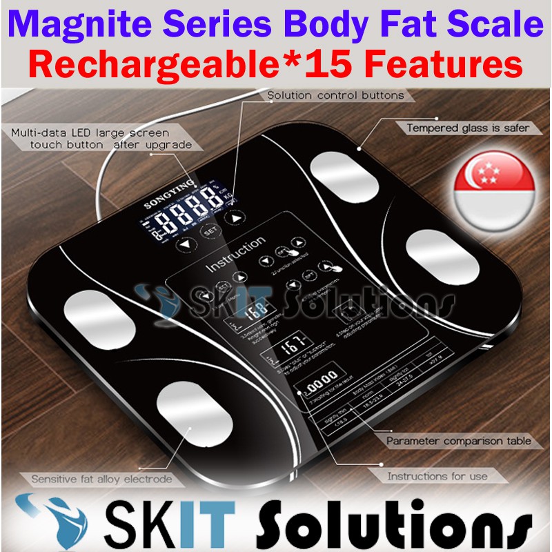 USB Rechargeable Digital Weighing Smart Weight Scale Machine Body Fat ...