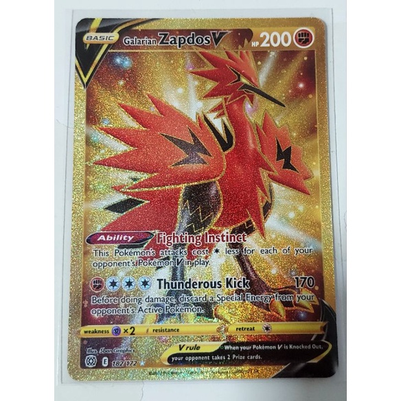 Pokemon galarian zapdos gold secret rare brilliant stars card | Shopee ...