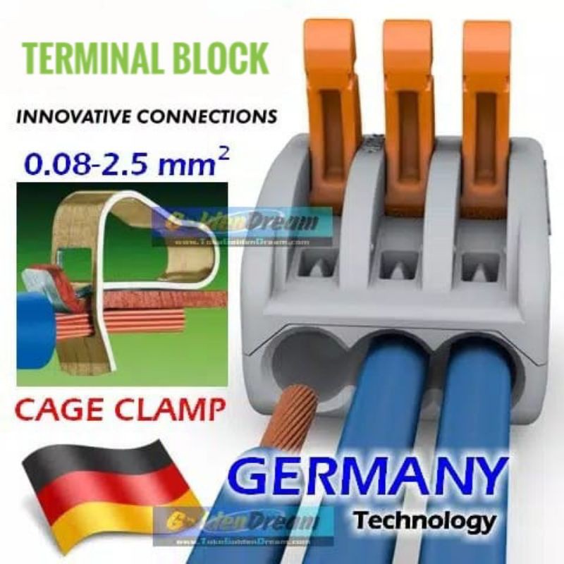 Wago Connector 3 Wire Cable Connector Terminal Block Lever Cage Clamp ...