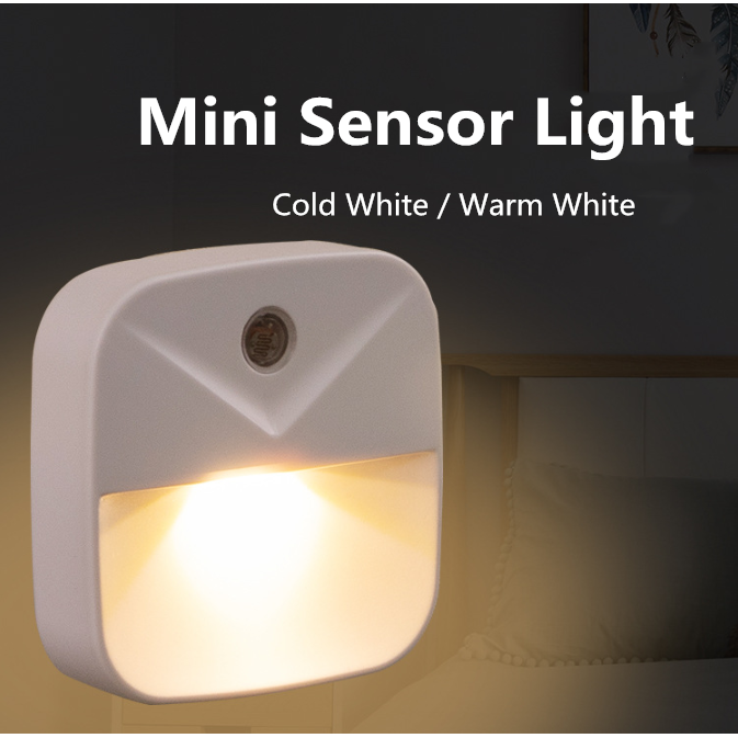 Mini LED Sensor Light Indoor Night Lamp EU Plug For Bedroom Bedside ...