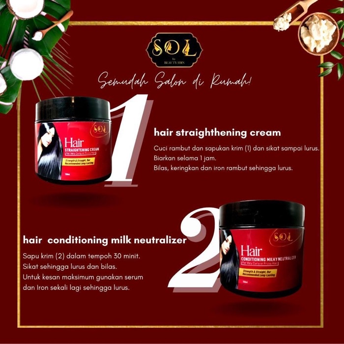 HAIR STRAIGHTENER BY SOL~UBAT PELURUS ~ REBONDING CREAM~KRIM PELURUS ...