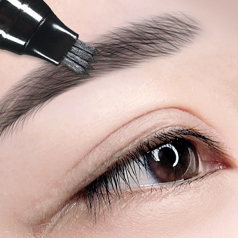 Korean four-pronged eyebrow pencil waterproof, sweat-proof, non-fading ...