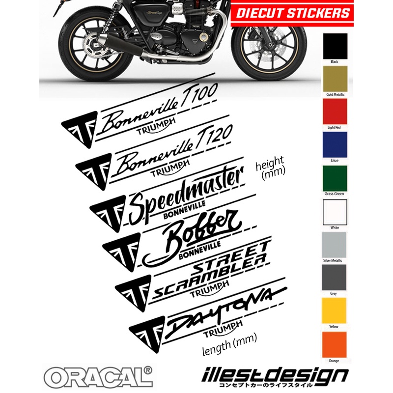 Moto Decals : ORACLE 651 Diecut Tri Design Decals Stickers Bonneville ...