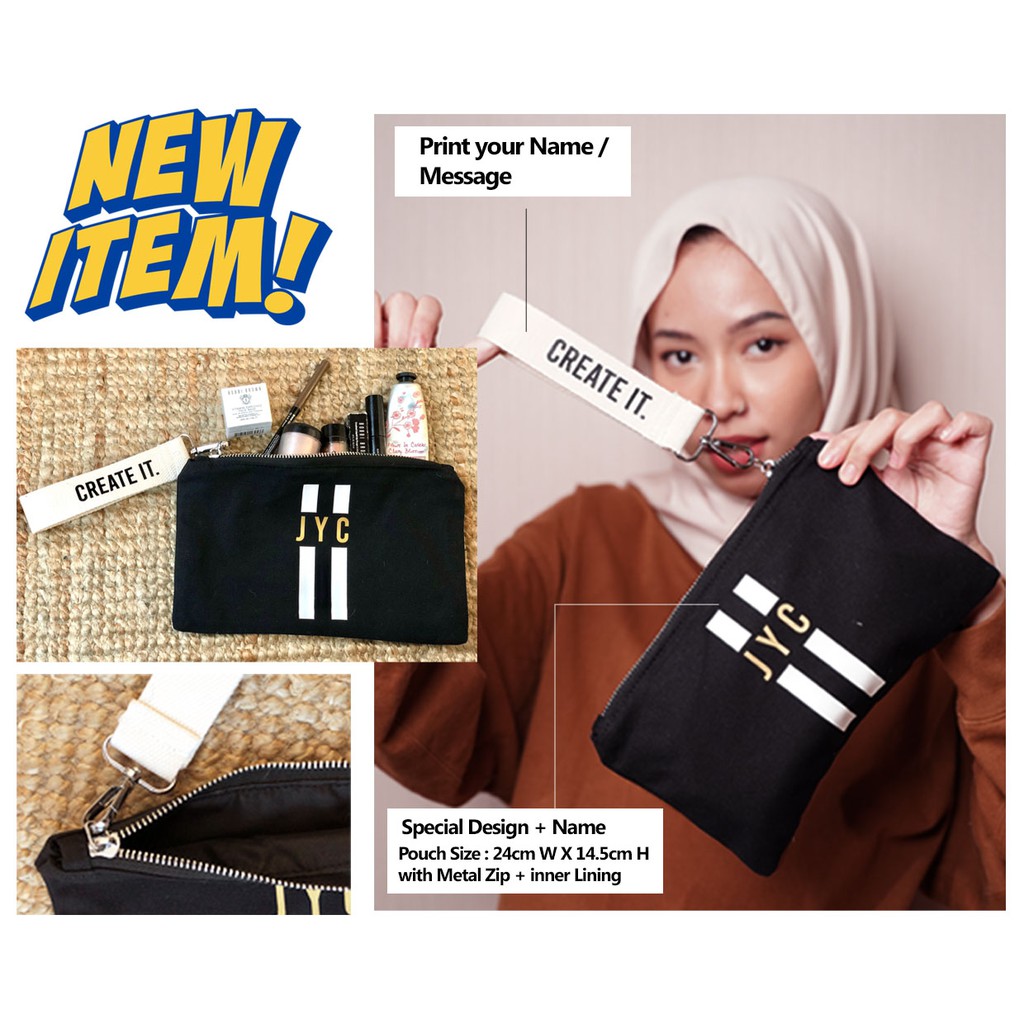 Makeup Pouch - Pencil Pouch - Coin Pouch - Canvas Zip Pouch - Women ...