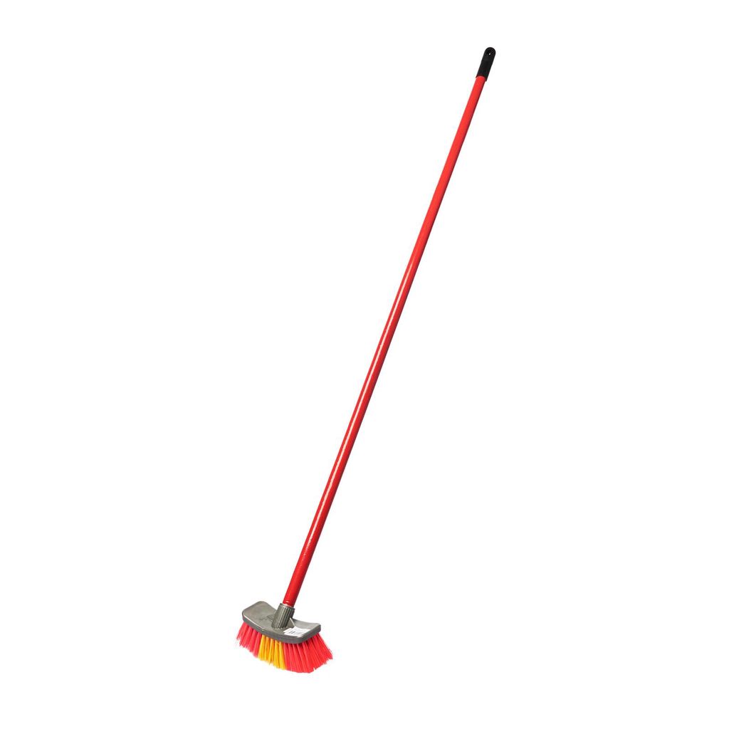 Leopard Hard Bristles Broom Set With 4" Wooden Stick (Assorted Color ...