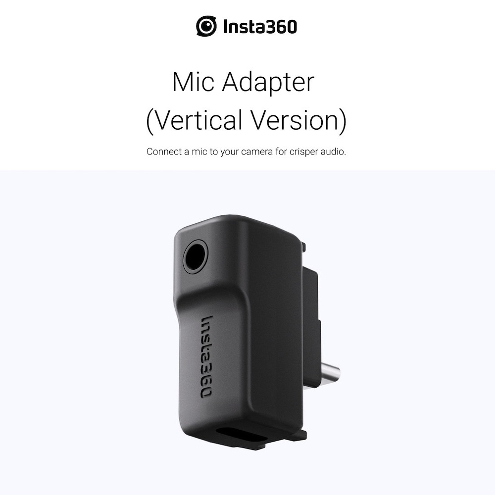 Insta360 Mic Adapter Microphone Vertical Version for ONE X2 / RS 1-Inch ...