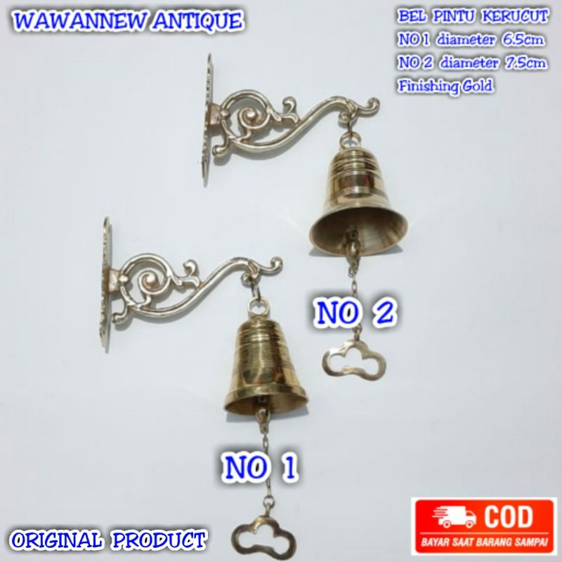 Antique Brass Bell Fence Door Bell Carved Motif 15cm | Shopee Singapore