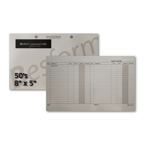Besform Stock Card Refill 8" x 5" (50's) | Shopee Singapore