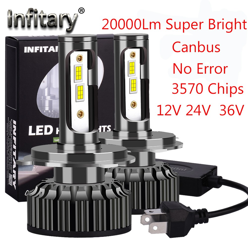 Infitary Canbus H4 H7 LED Truck Car Headlight Bulbs 110W 20000Lm 12V ...