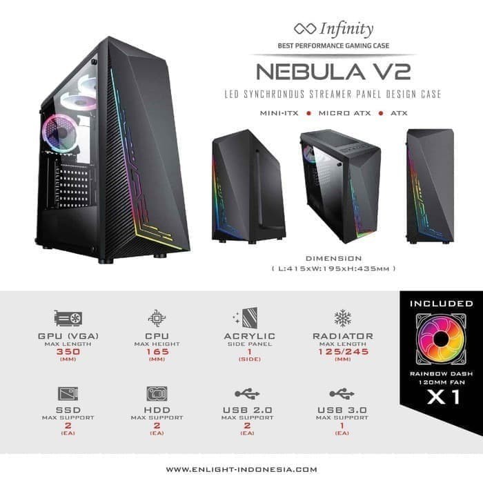INFINITY NEBULA V2 - ATX, mATX Gaming Case | Shopee Singapore