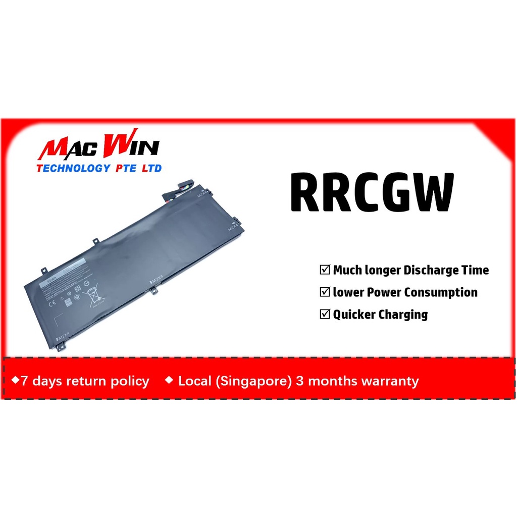RRCGW Battery 11.4V 56Wh 6Cell for Dell XPS 15 9550 Precision 5510 ...