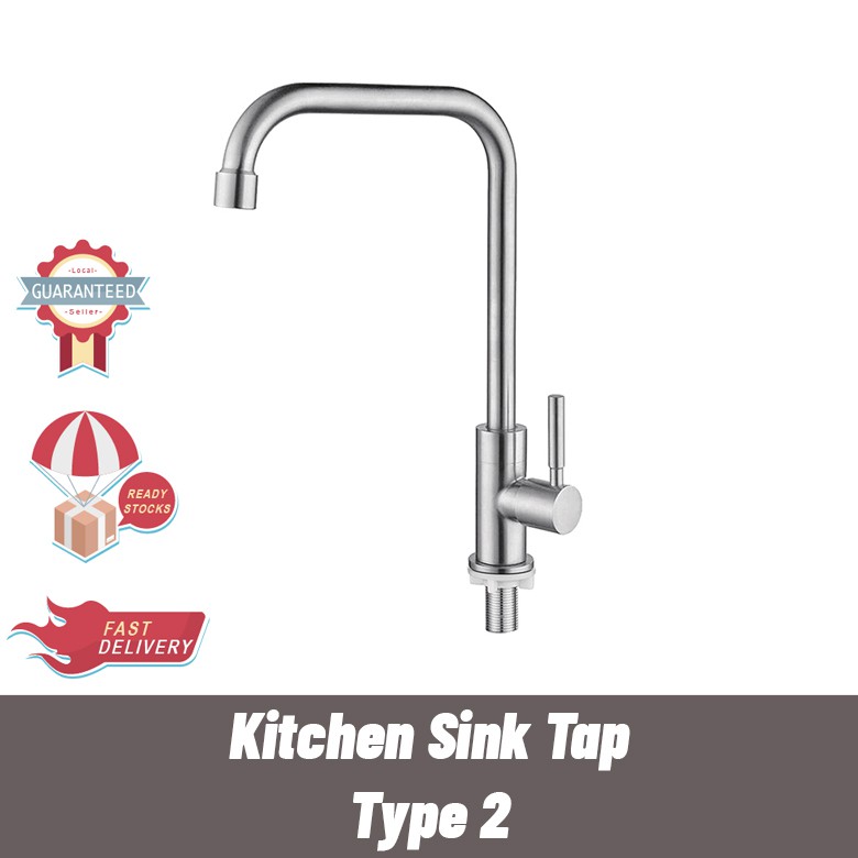 L Shaped Kitchen Sink Stainless Steel Tap (Cold Water) | Shopee Singapore