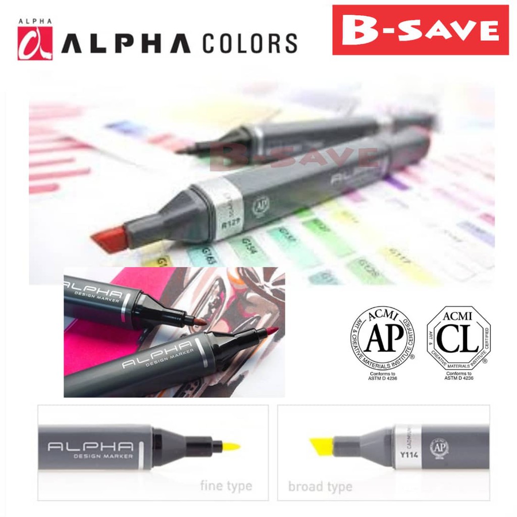 Alpha / Zig Kurecolor Twin Head Design Marker (Full Customize Color ...