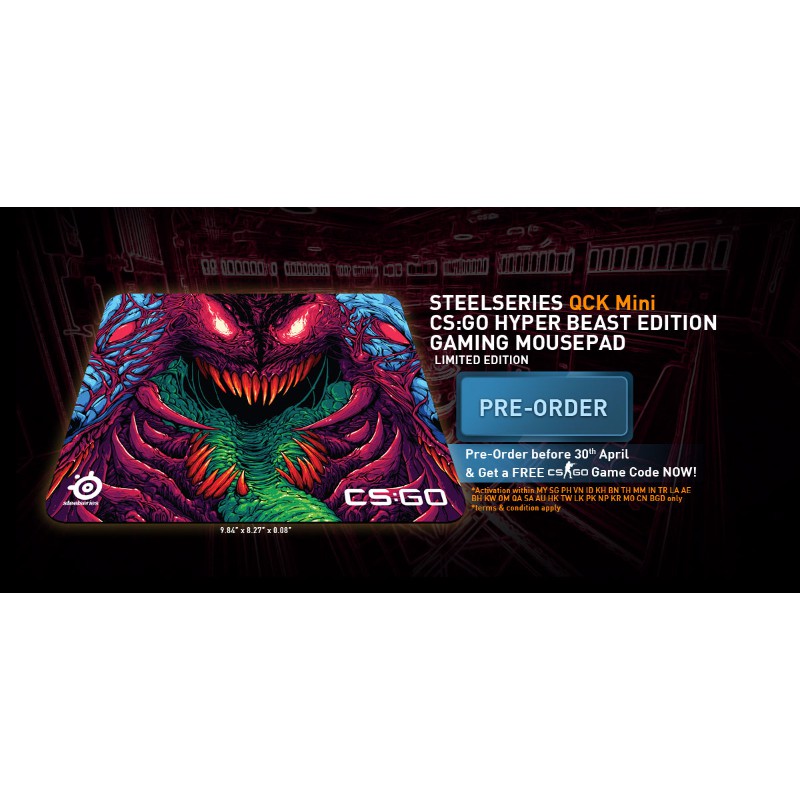 STEELSERIES QCK MINI HYPER BEAST Gaming Mousepad | Shopee Singapore
