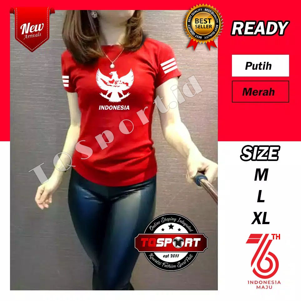 MERAH PUTIH Garuda Logo] T-Shirt Fitness Running Gym Gymnastics "Women ...