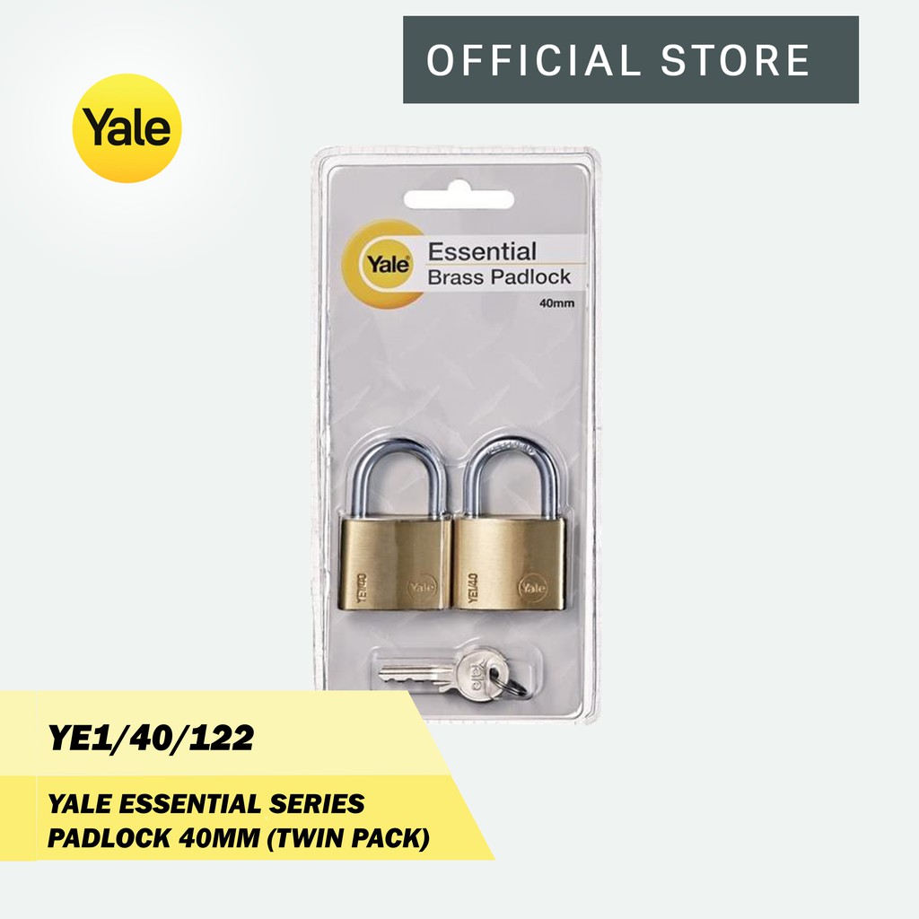 Yale YE1/40/122/2 Essential Series Padlock 40mm (2 Pcs Pack) | Shopee ...