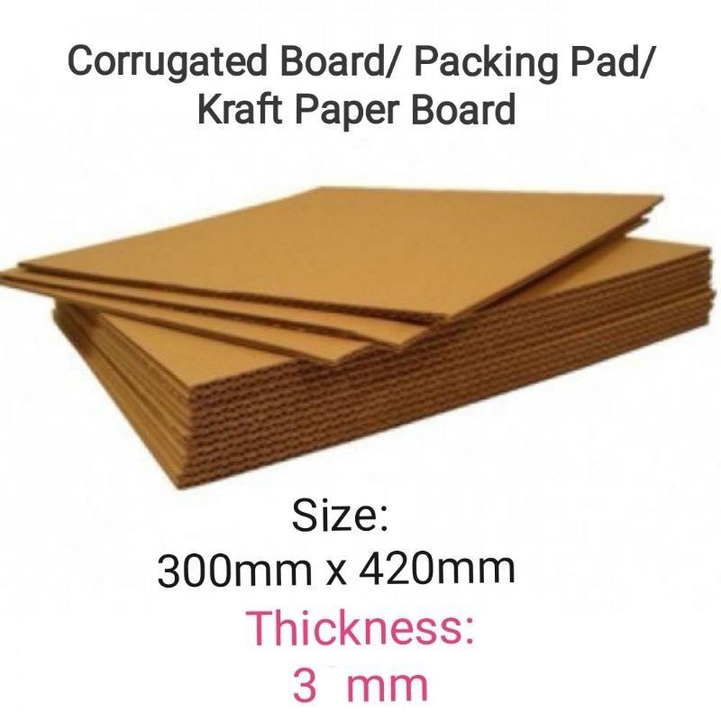 Corrugated Board Single Wall 10 pcs - A3 size 300mm x 420 mm, Thickness ...