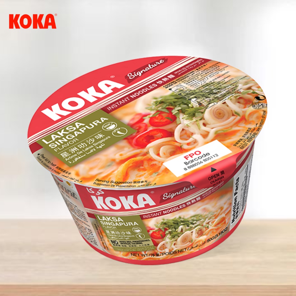 KOKA Bowl Noodles Laksa Cup Noodles - Lion City Distribution | Shopee ...