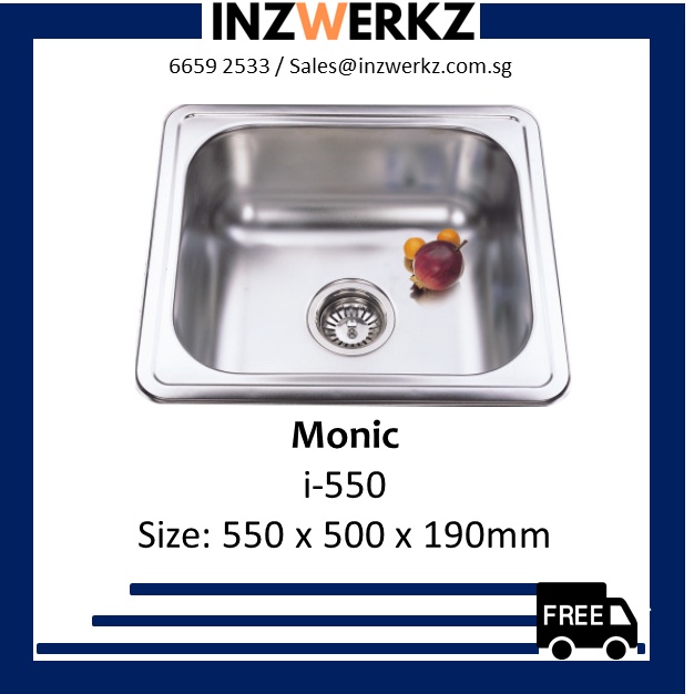 Monic i 550 Stainless Steel Kitchen Sink | Shopee Singapore