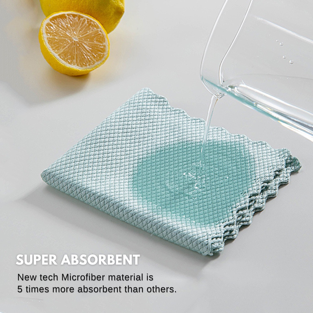 mixshop Premium Fish Scale Cloth, Glass/Window Cloth, Household Multi ...
