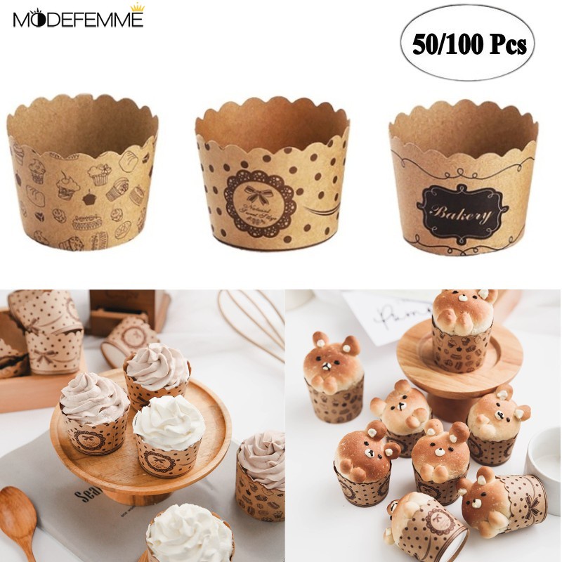 50/100Pcs Muffin Cupcake Liner Baking Cup / Oilproof Cake Wrappers ...