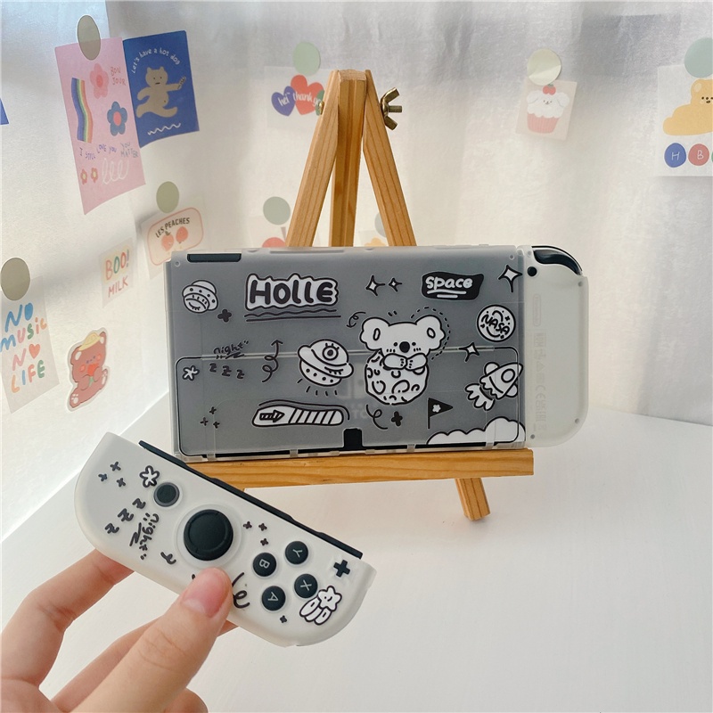 Nintendo Switch OLED So Cute Casing Cartoon UFO Doodle HOLLE Bear Soft ...