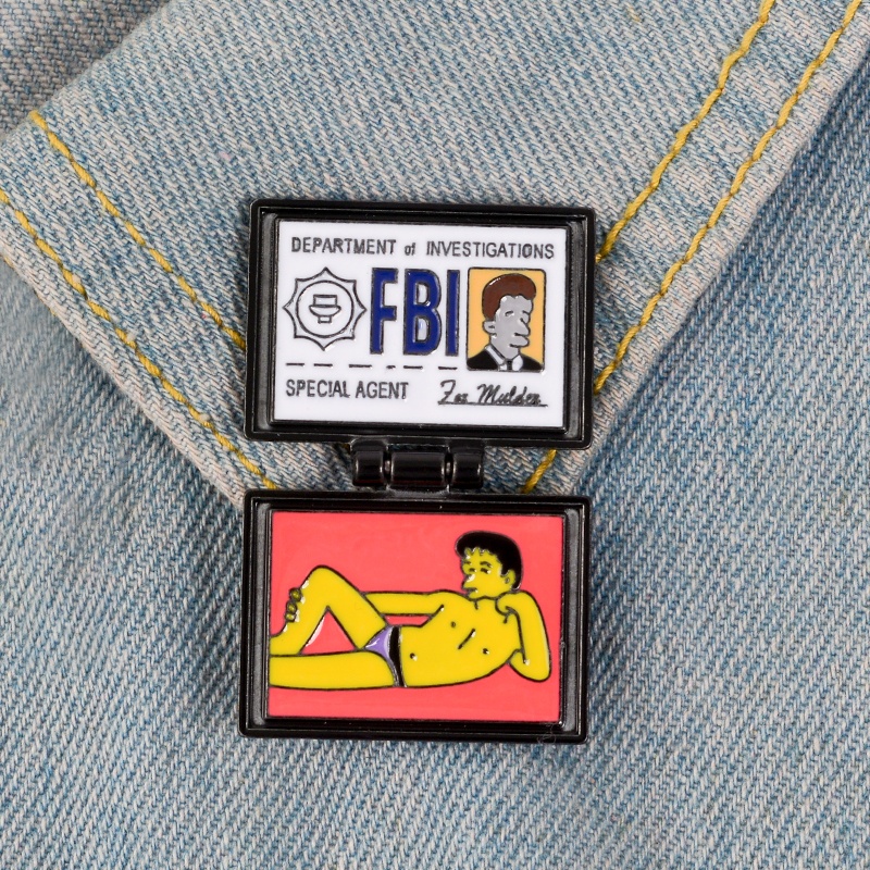 Funny FBI Pins Fox Mulder ID Card Brooches Enamel Pins Lapel Pins ...