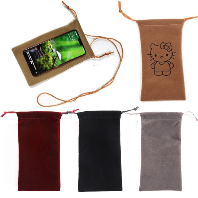 6 inch mobile phone protection bag cloth bag velvet bag large charging ...