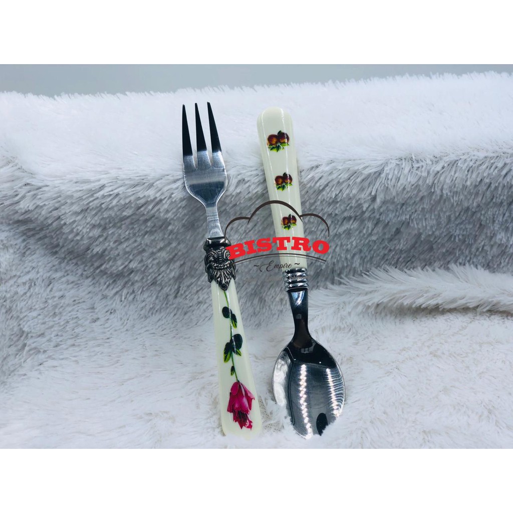 Small MIX MOTIF TEA SPOON & CAKE FORK SET (1 PAIR) | Shopee Singapore