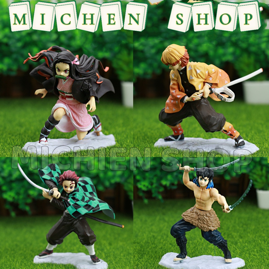 Action Figure Tanjiro zenitsu Nezuko Inosuke Kimetsu no yaiba | Shopee ...