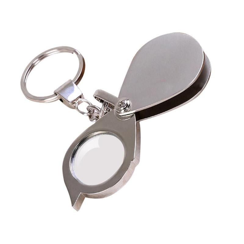 Portable 15X Folding Key Ring Magnifier Key Chain Magnifying Glass ...