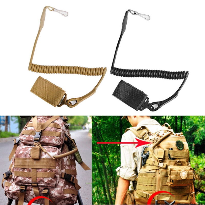 Molle coil sling military elastic belt spring strap backpack bag rope ...