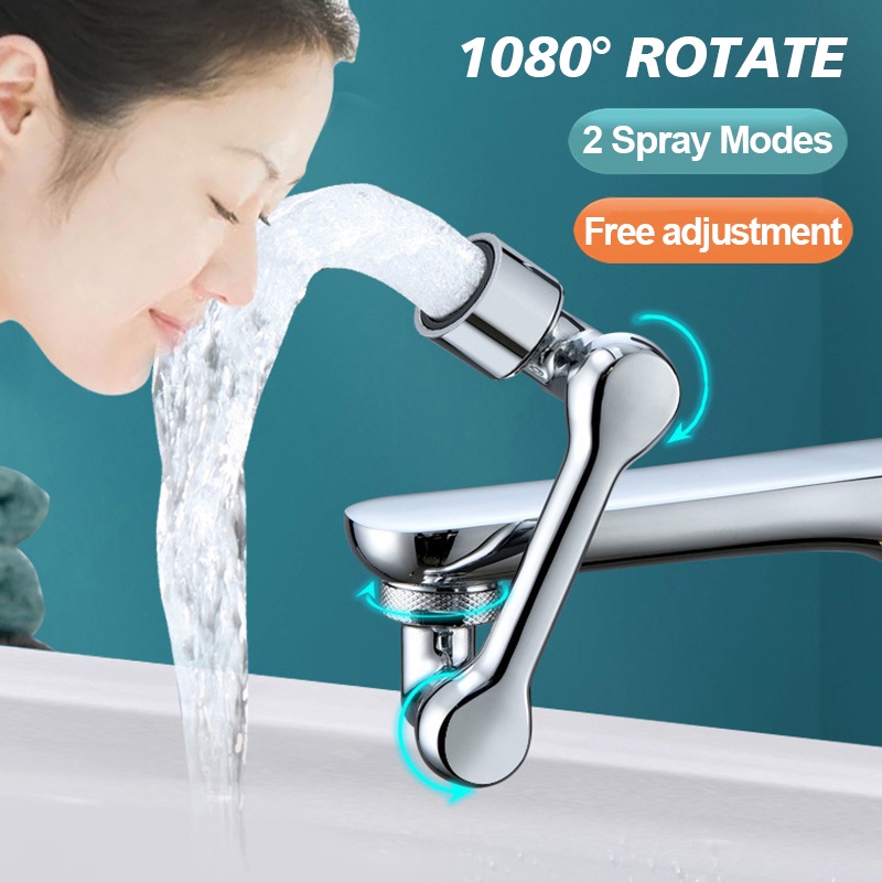 1080° Rotatable Extension Faucet Sprayer Head Universal Bathroom Tap ...
