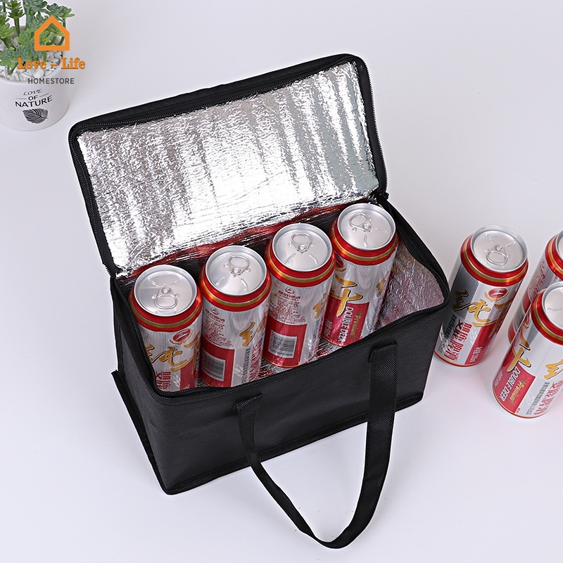 Functional Lunch Insulated Foldable Ice Pack Cooler Bag/ 2 Sizes Pure ...