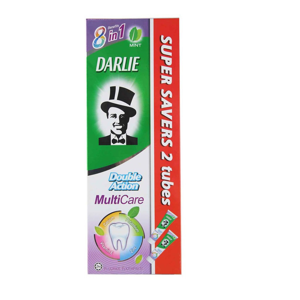 DARLIE TOOTHPASTE DOUBLE ACTION MULTICARE (180G X 2 + FOC) | Shopee ...