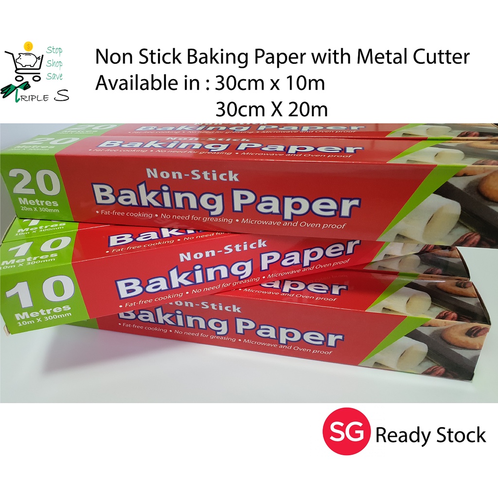 🍰Non Stick Baking Paper with metal cutter Parchment Paper 10m and 20m ...