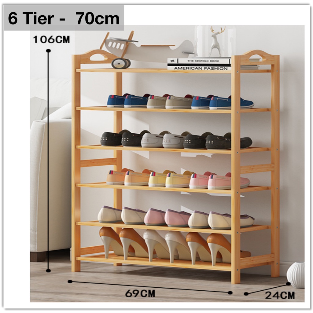 【SG Local Stock】Bamboo Shoe Rack Shelf Cabinet Entryway Organizer Box ...
