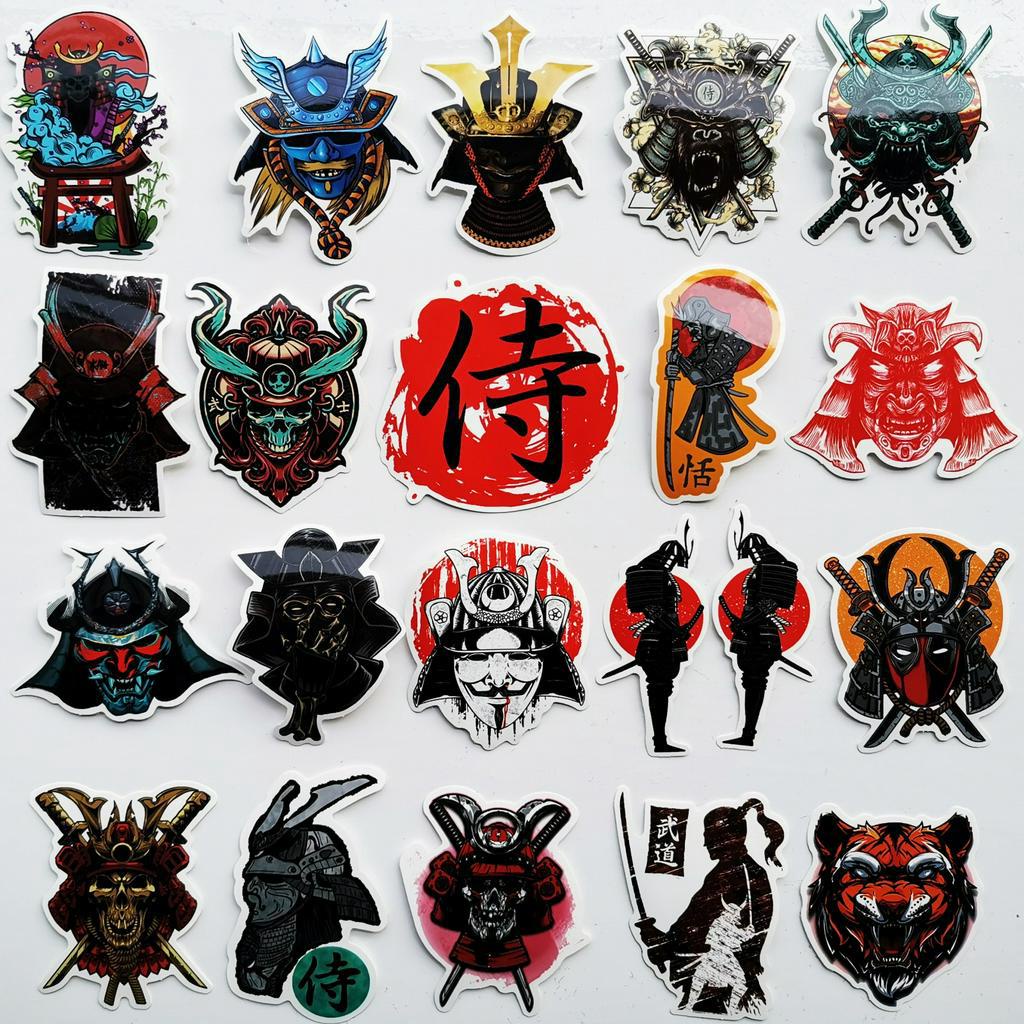 65Pcs Samurai Sticker for Car Bumper Japan Samurai Decal Bushido ...