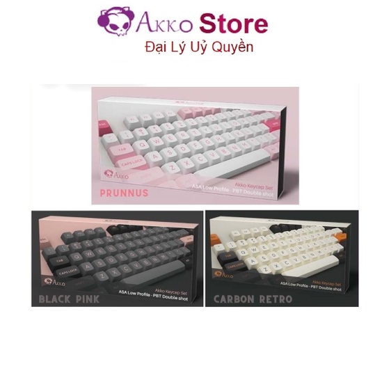 Akko Keycap ASA Low Profile Black Pink / Carbon Retro / Prunnus ...