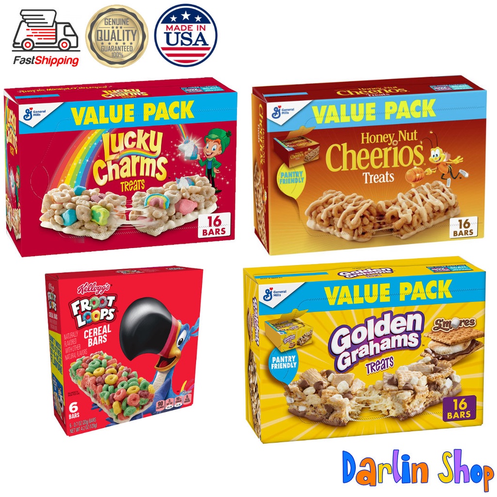 Lucky Charms / Golden Graham / Cheerios / Fruit Loops, Breakfast Treats ...