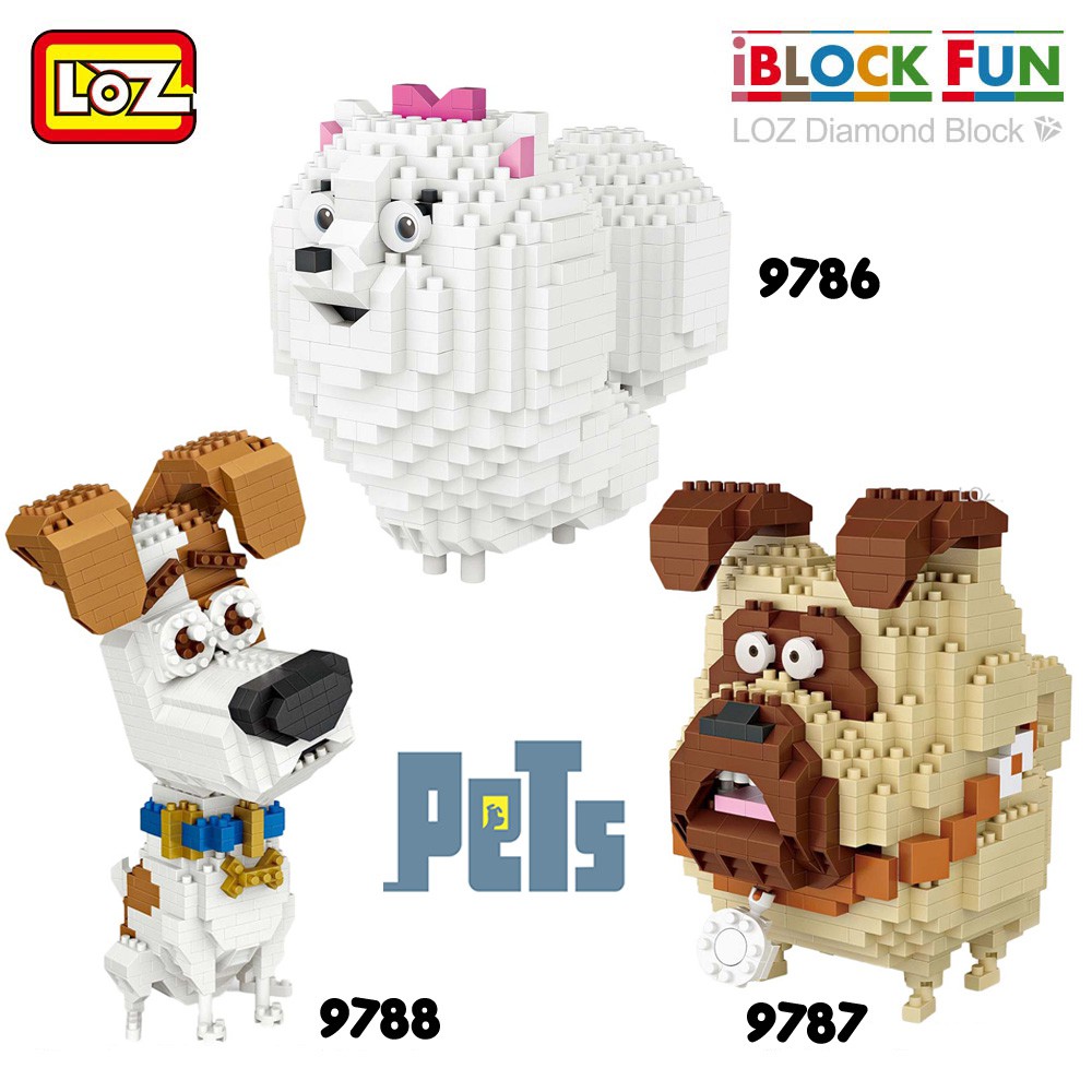 LOZ Secret Life of Pets Dog Blocks - Gidget / Mel / Max (Nanoblock ...