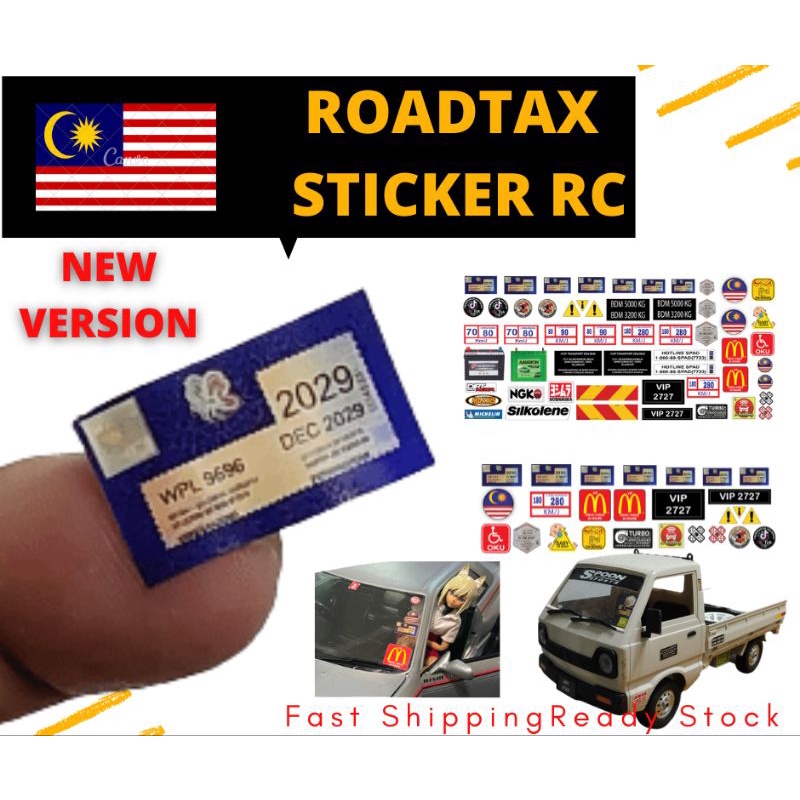 Sticker Rc Sticker Remote Kawalan Jauh Roadtax for Rc Hobby Gred for ...