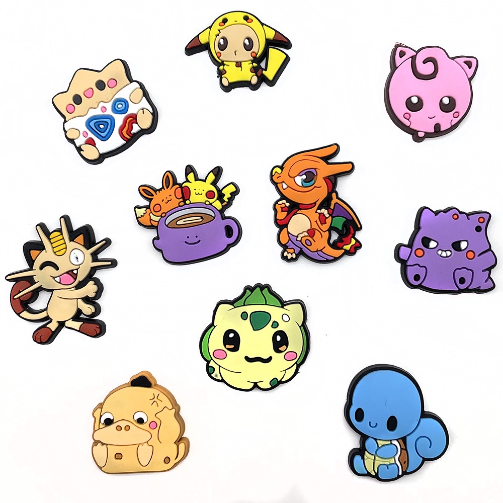 Cartoon Bulbasaur jibits Anime Pikachu Jibitz Charm Pokemon Shoe Charms ...
